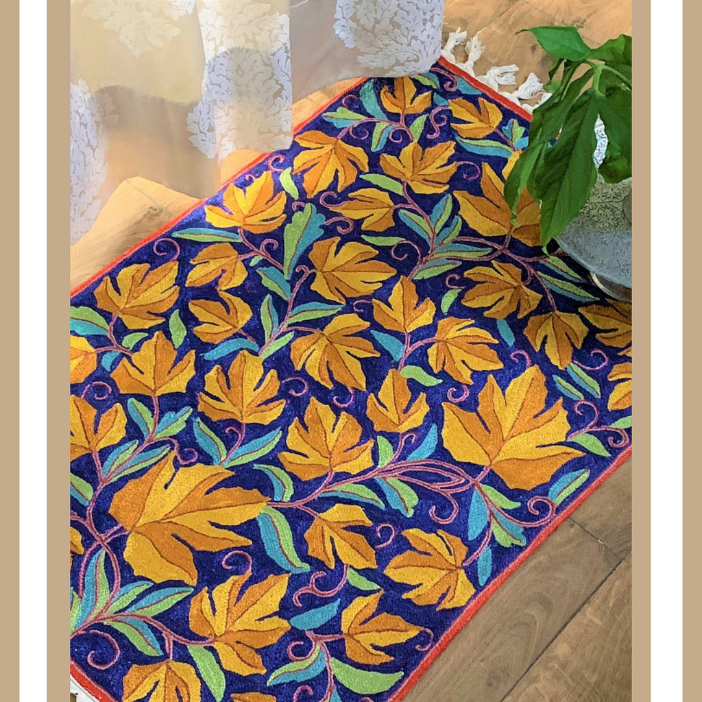 Crewel Hand Embroidered Rugs for Living Room, Bedroom. Use as Prayer ...