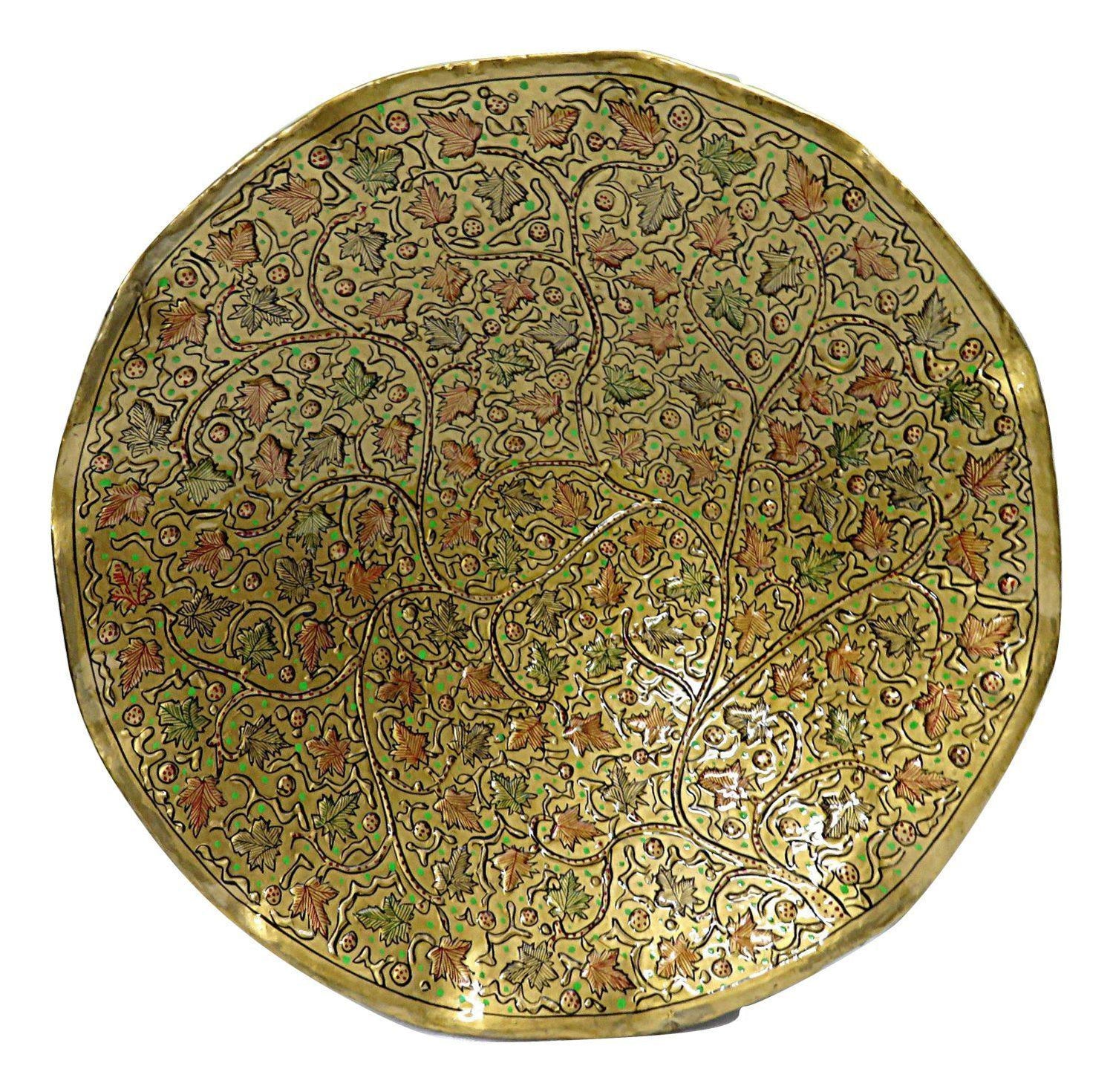 IndicHues Wall Decorative Handpainted Paper Mache Wall Plate from Kash
